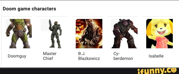 Doom game characters Master Bu cy- Doomguy Chief Blazkowicz berdemon ...