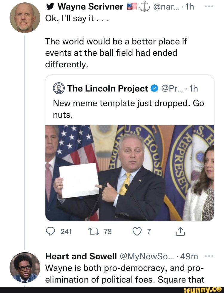 Wayne Scrivner @nar...- th Ok, I'll say it... The world would be a ...