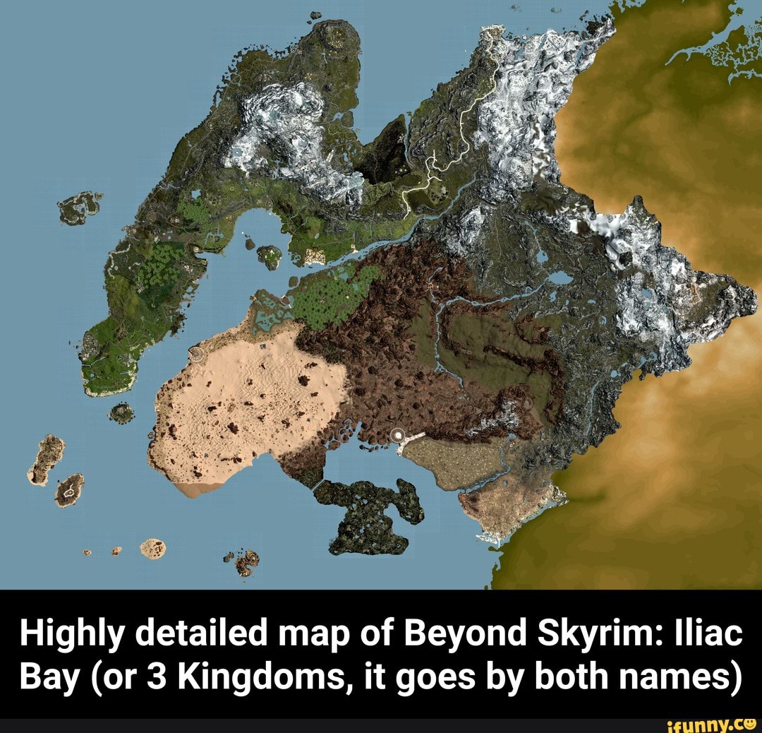 Highly detailed map of Beyond Skyrim: Iliac Bay (or 3 Kingdoms, it goes ...