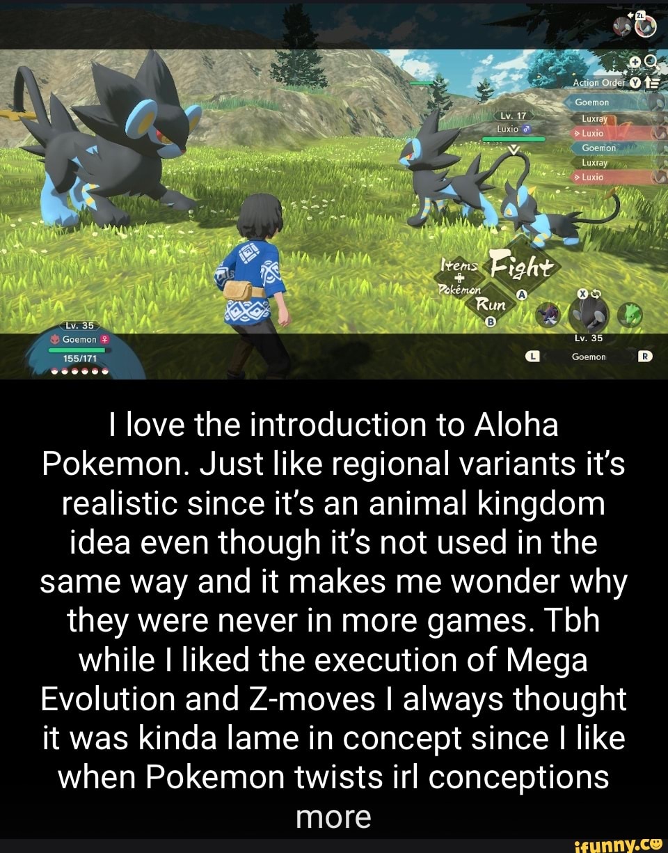 IS I love the introduction to Aloha Pokemon. Just like regional ...