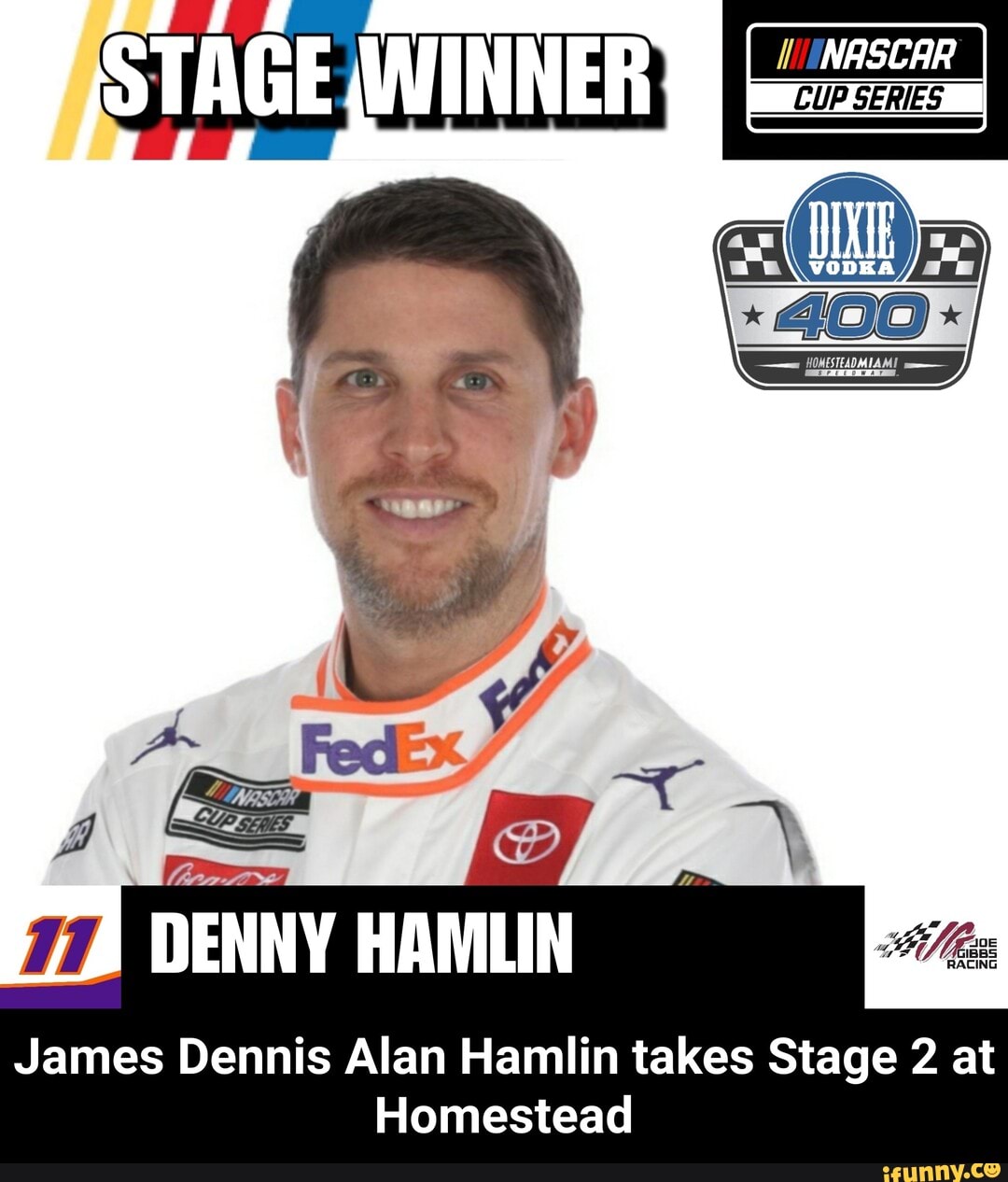 James Dennis Alan Hamlin takes Stage 2 at Homestead - James Dennis Alan ...