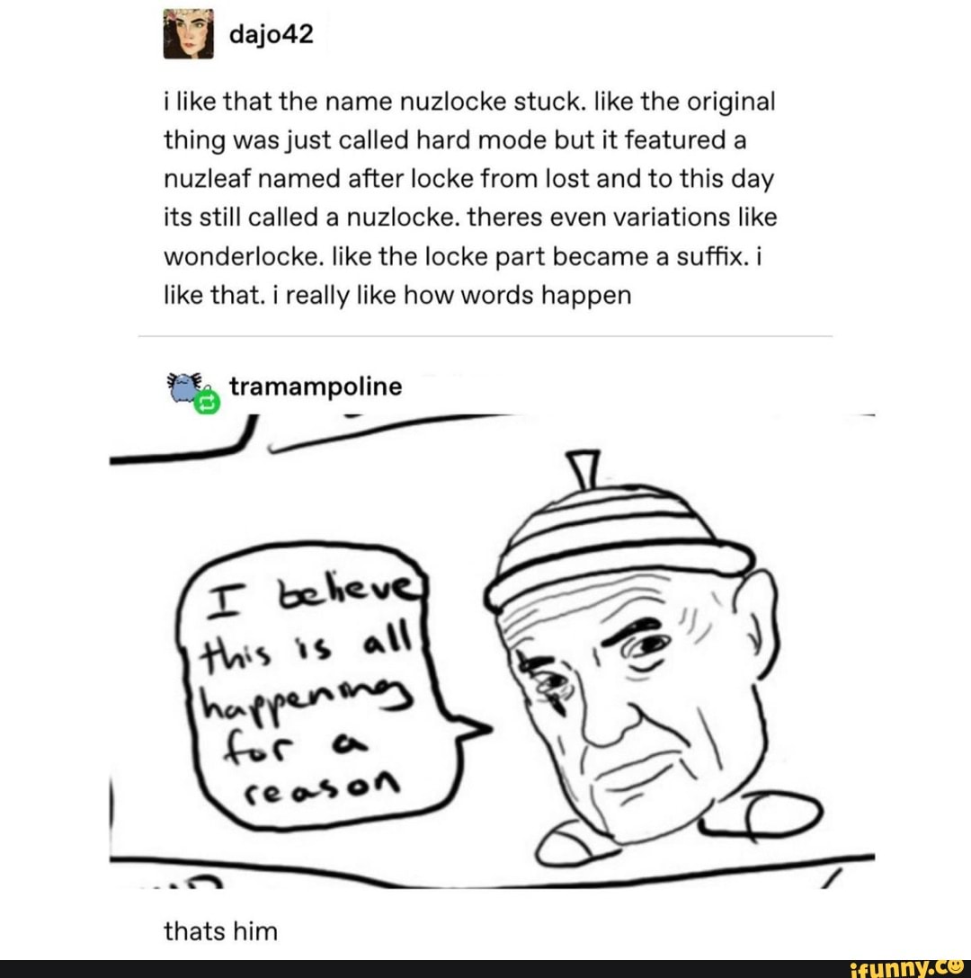 I like that the name nuzlocke stuck. like the original thing was just ...