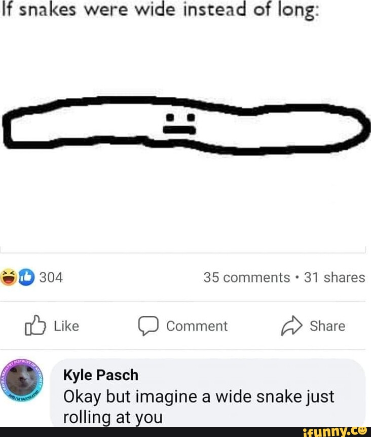 If snakes were wide instead of long: sO 304 35 comments 31 shares Like ...