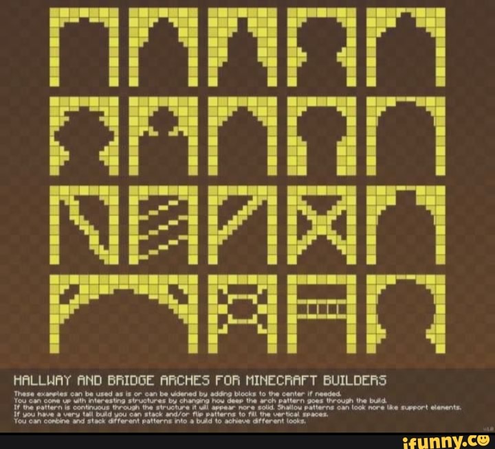 HALLWAY AND BRIDGE ARCHES FOR MINECRAFT BUILDERS These exareias can ba ...