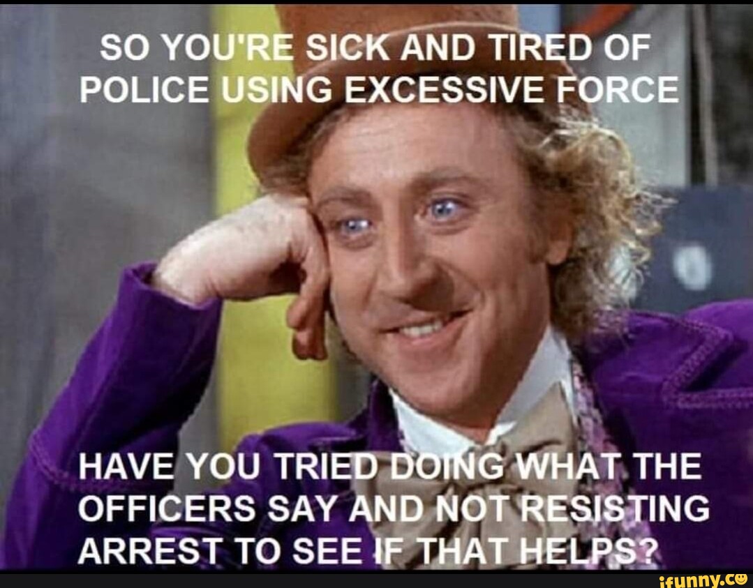 SO YOU'RE SICK AND TIRED OF POLICE USING EXCESSIVE FORCE HAVE YOU TRIED ...