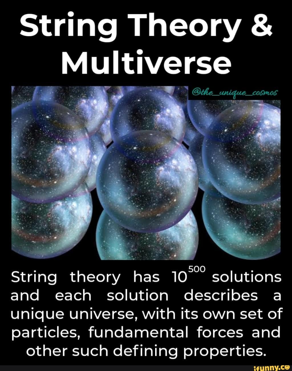 String Theory & Multiverse String theory has solutions and each ...