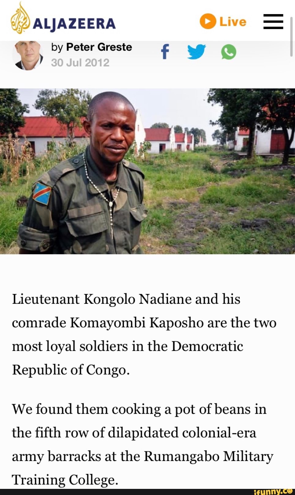 Lieutenant Kongolo Nadiane and his comrade Komayombi Kaposho are the ...