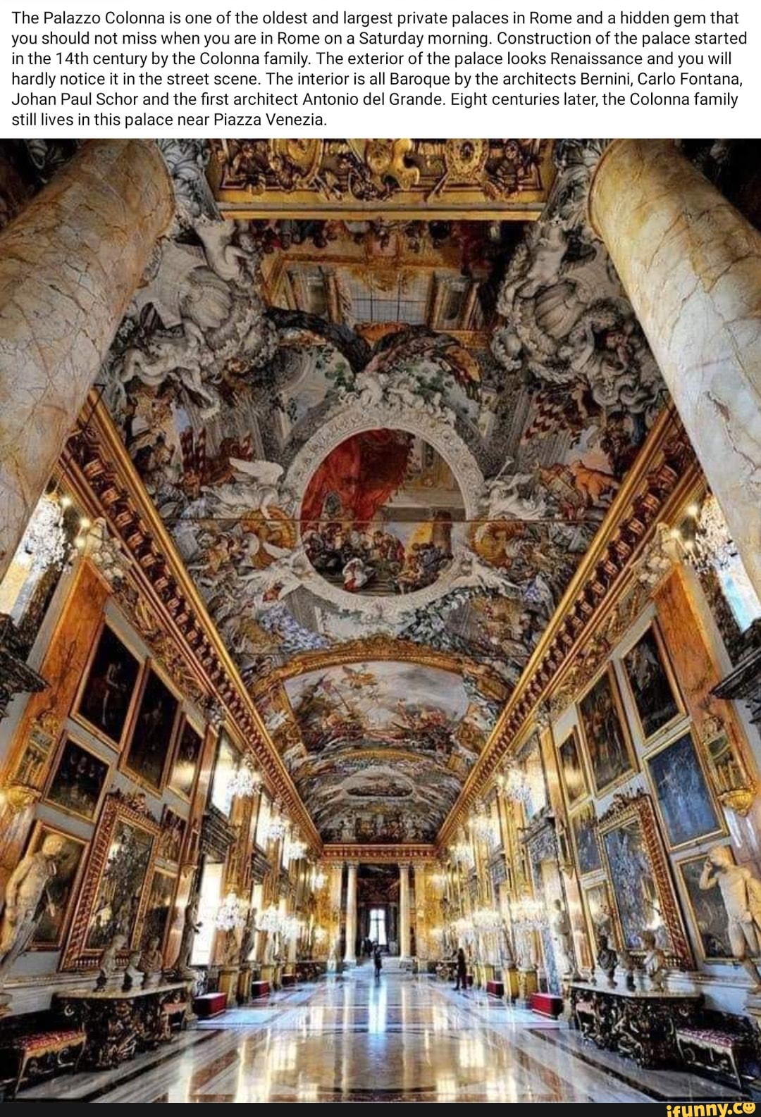Corridor in Colonna Palace, Rome, Italy - The Palazzo Colonna is one of ...