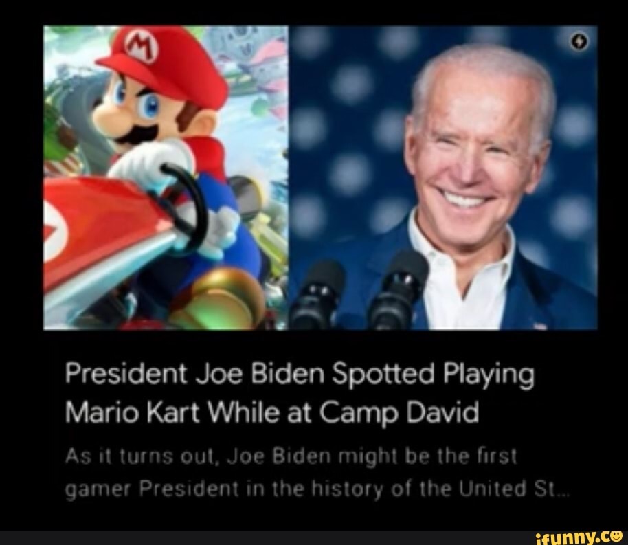 President Joe Biden Spotted Playing Mario Kart While at Camp David out ...