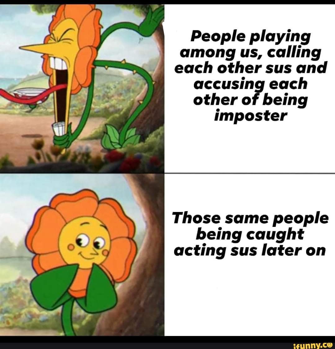 People playing among us, calling each other sus and accusing each other ...