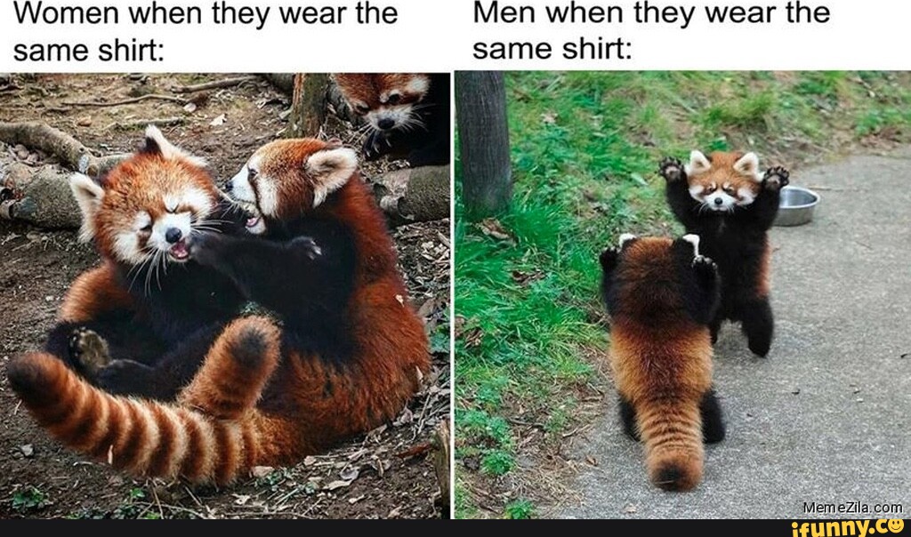 Women when they wear the Men when they wear the same shirt: same shirt ...