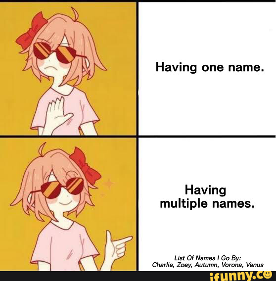 Having one name. Having multiple names. List Of Names I Go By: Charlie ...