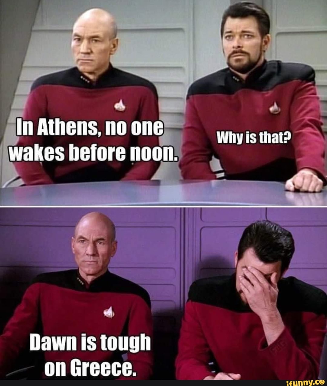 Ln Athens, no one wakes helore noon. Why is that? Dawn is tough on ...