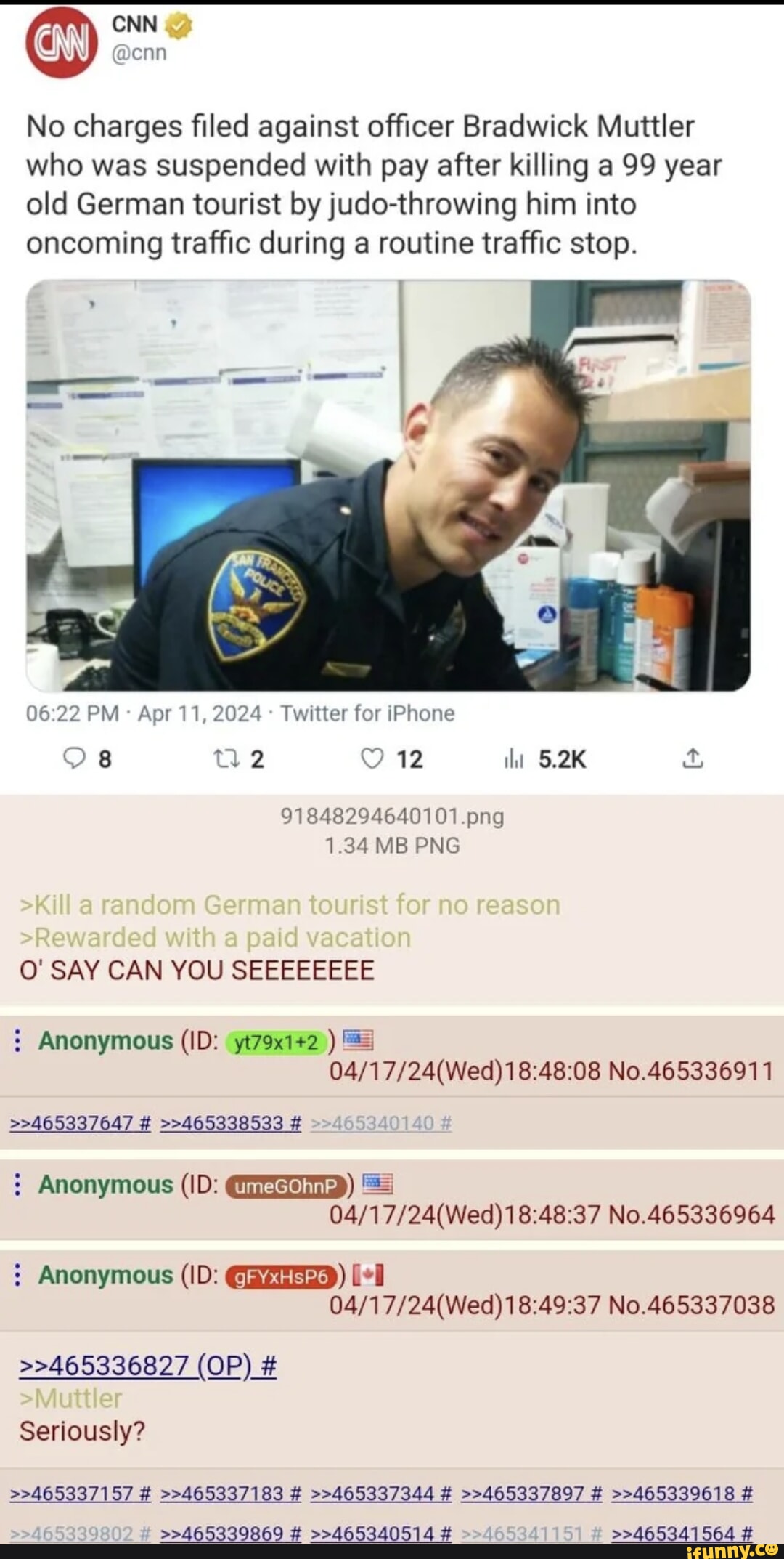 CNN No charges filed against officer Bradwick Mutter who was suspended ...