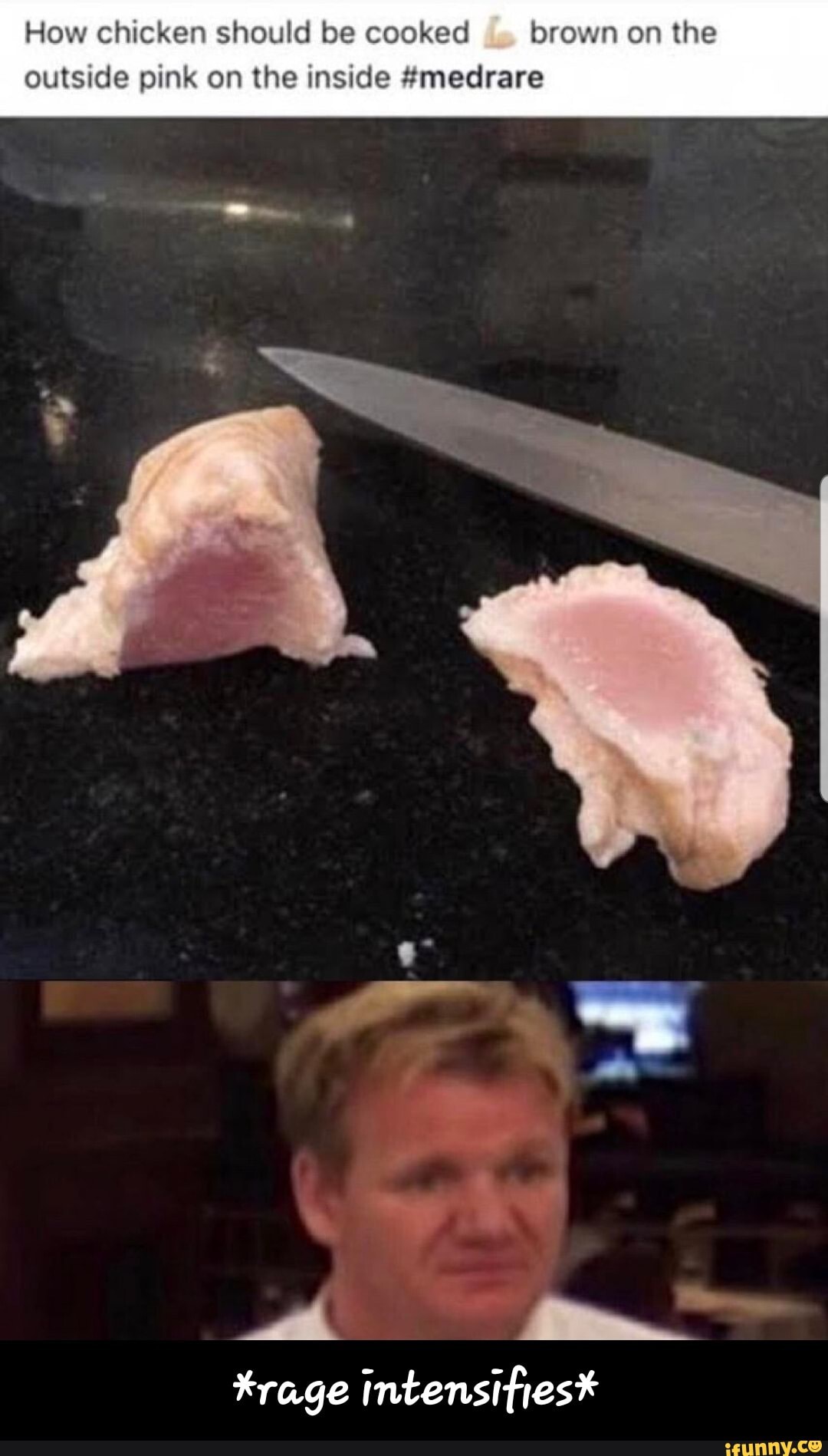 How chicken should be cooked brown on the outside pink on the inside # ...