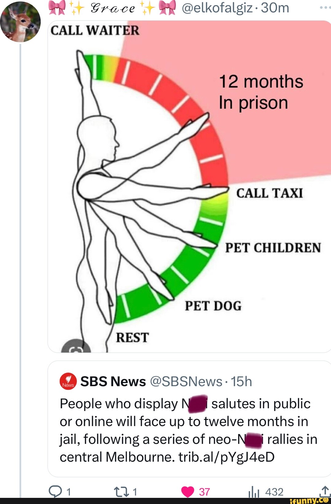 Grace CALL WAITER @elkofalgiz: 12 months In prison CALL TAXI PET CHILDREN PET DOG SBS News ...