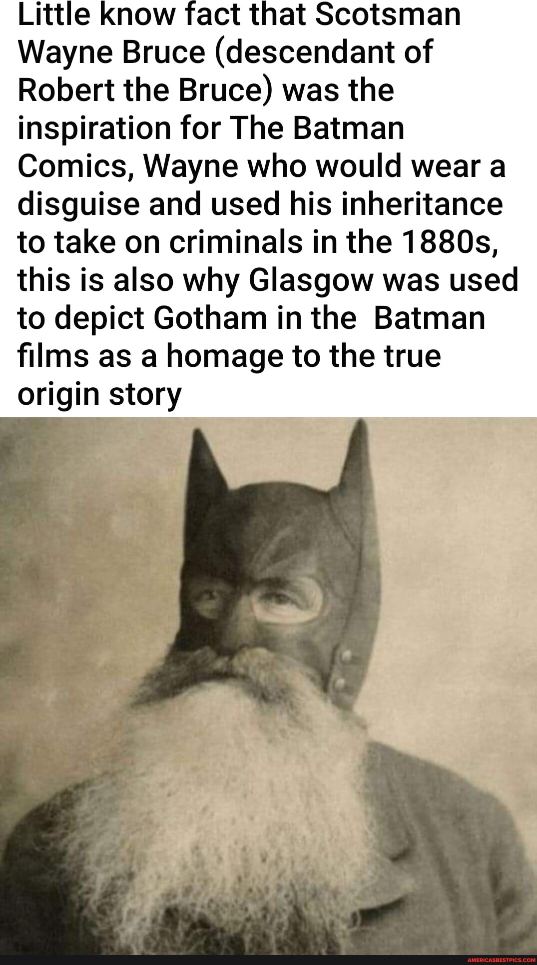 Little know fact that Scotsman Wayne Bruce (descendant of Robert the ...