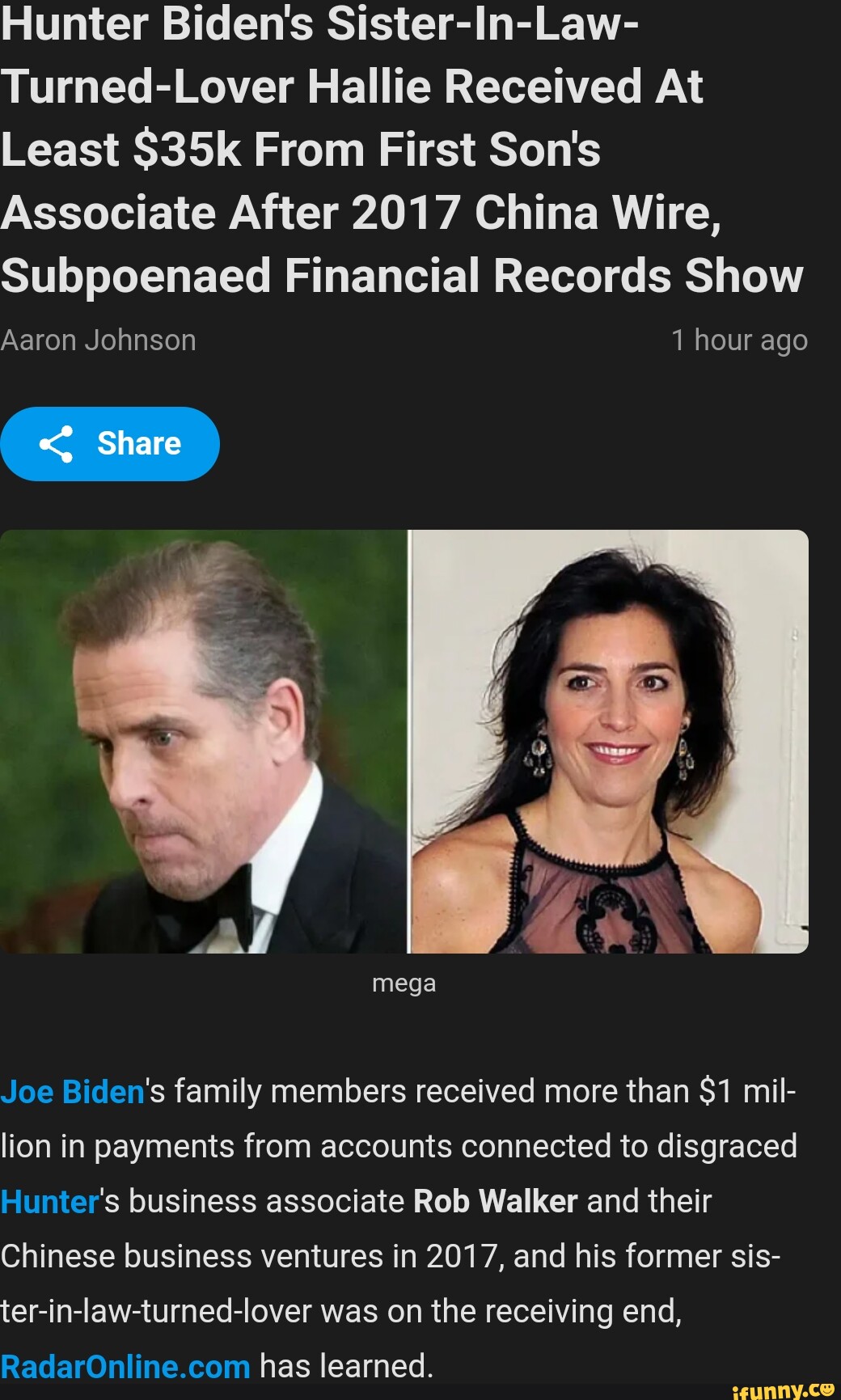 Hunter Biden's Sister-In-Law- Turned-Lover Hallie Received At Least ...