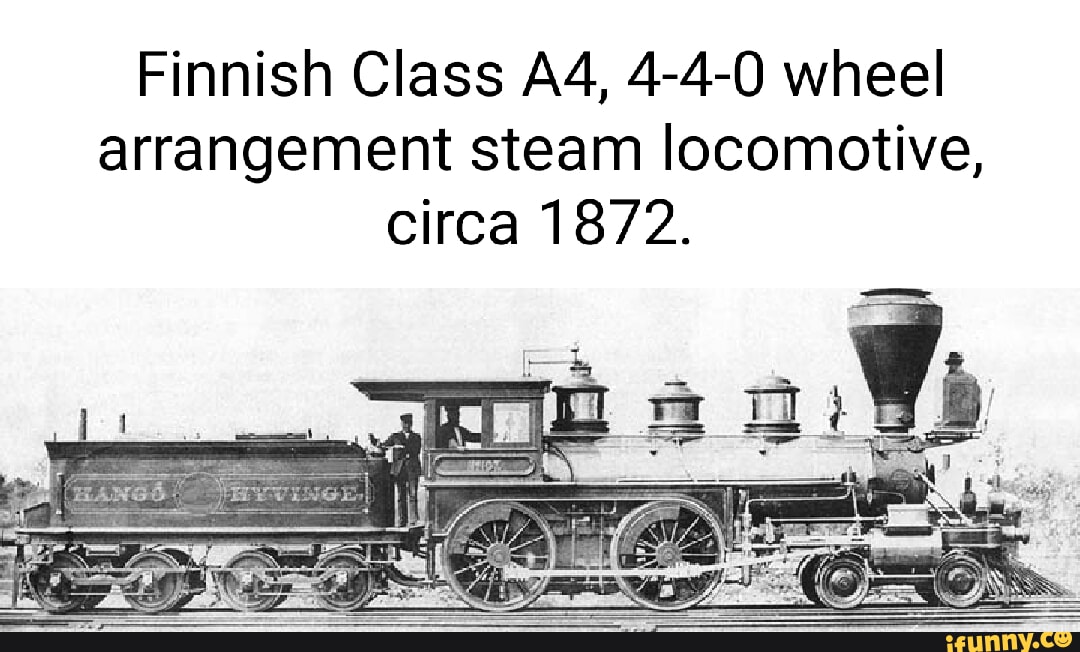 Finnish Class 4-4-0 wheel arrangement steam locomotive, circa 1872 ...