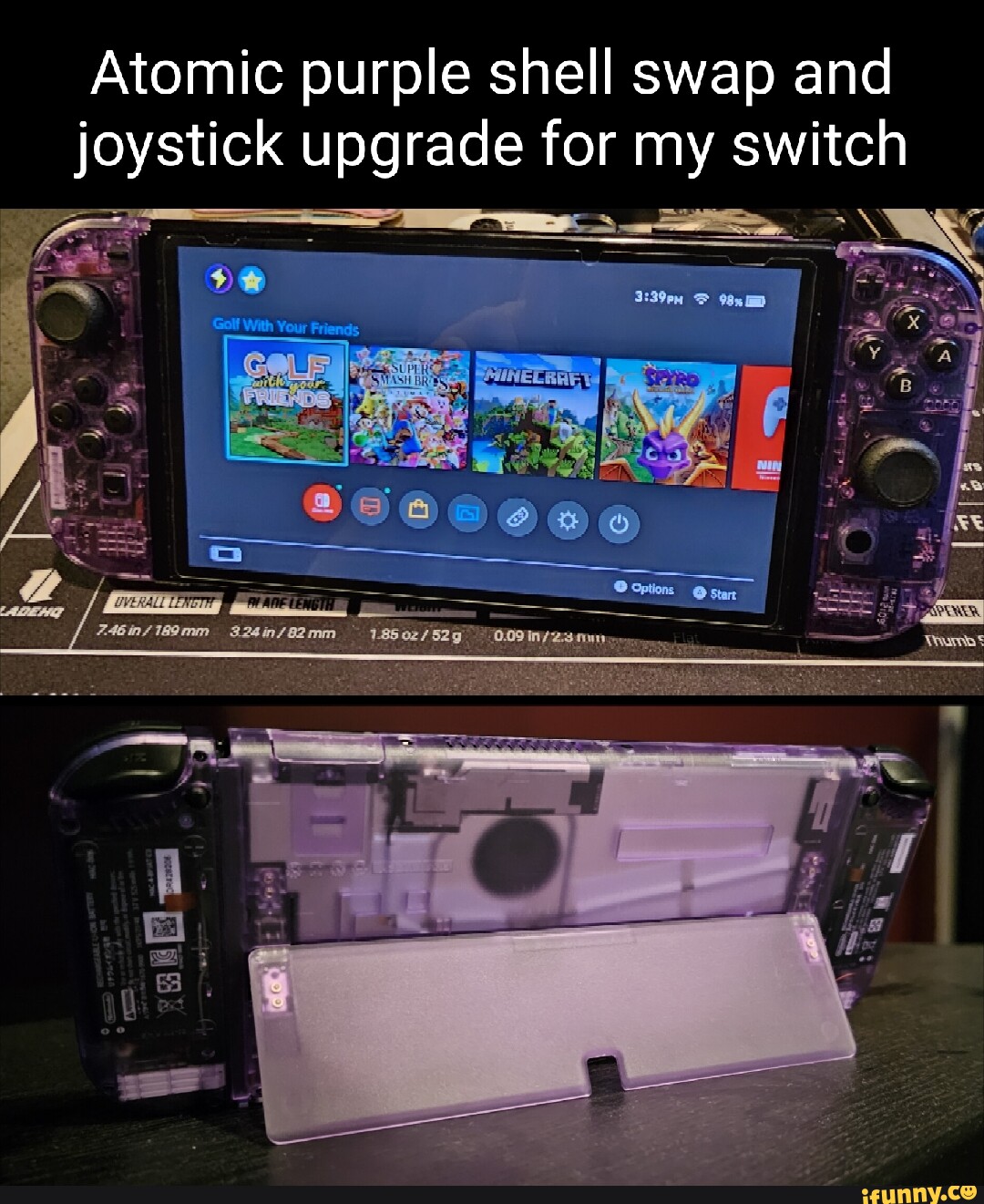 Atomic purple shell swap and joystick upgrade for my switch I - iFunny
