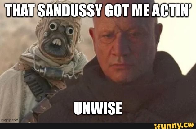THAT SANDUSSY GOT ME ACTIN; UNWISE - iFunny