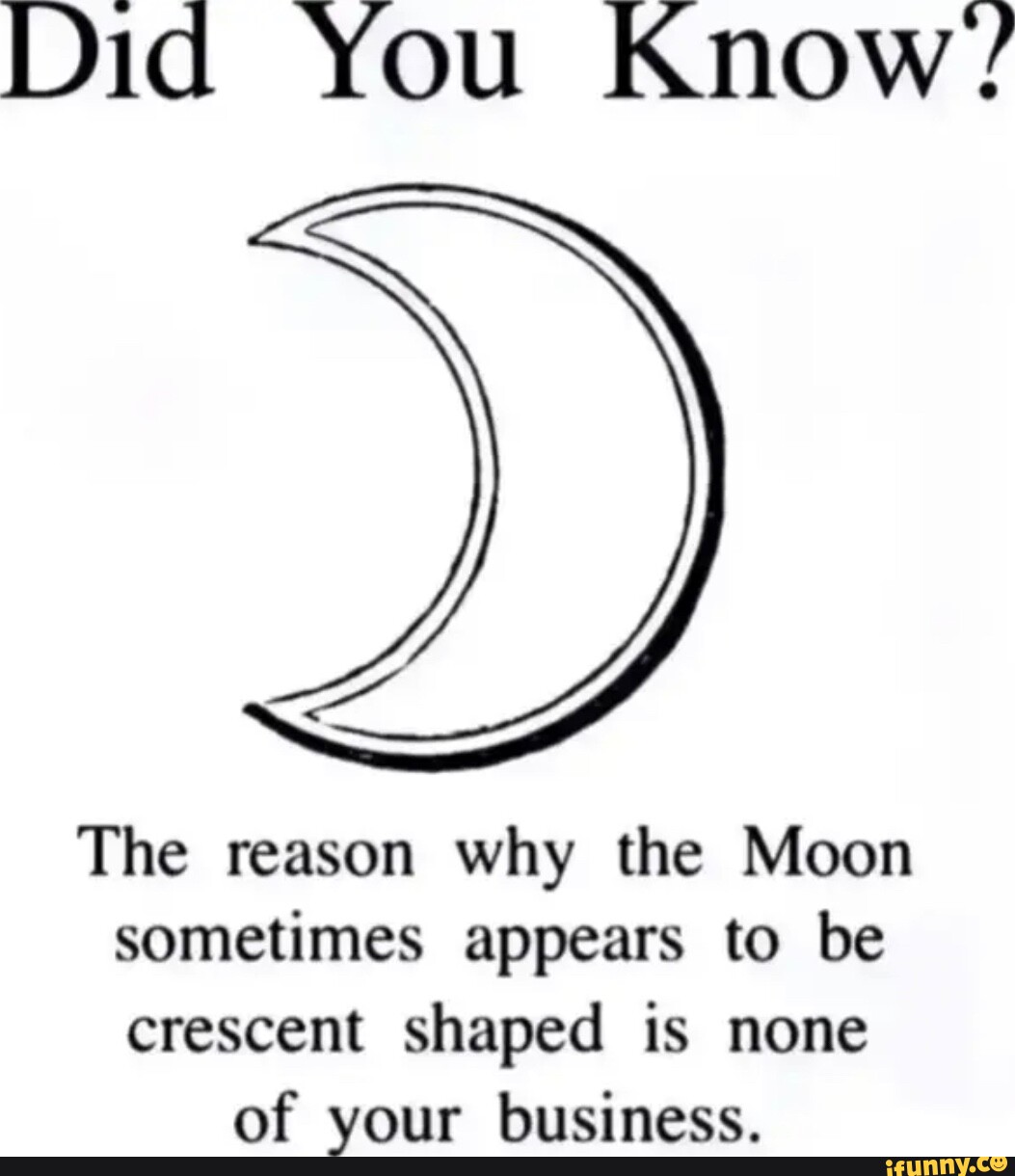 Did You Know? The reason why the Moon sometimes appears to be crescent shaped is none of your ...