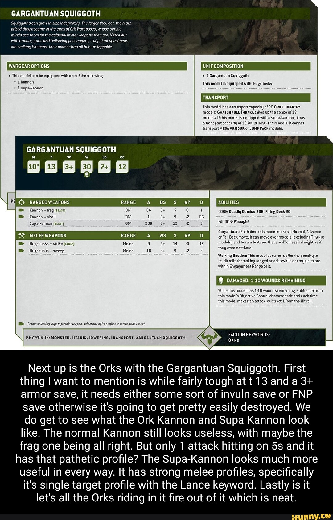 GARGANTUAN SQUIGGOTH Squiggoths can grow in size indefinitely. The ...