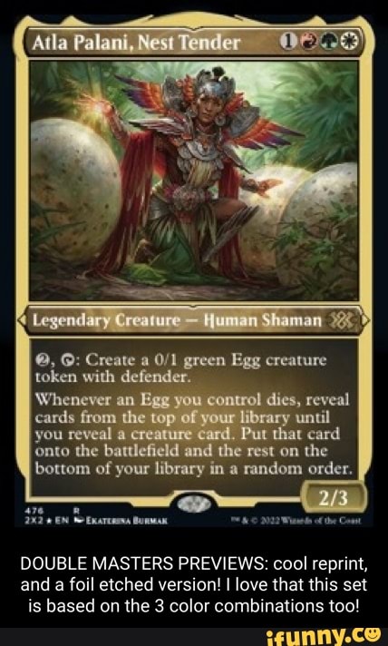 Aila Nest Tender Legendary Hwman Create a green Egg creature token with ...