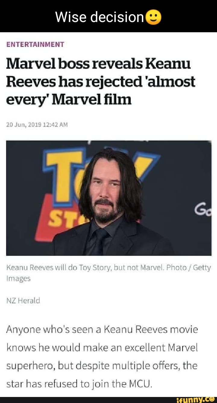 Wise ENTERTAINMENT 20 Jum, Marvel boss reveals Keanu Reeves has ...