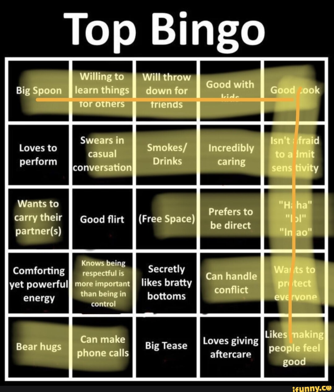 Since I got bingo on the bottom bingo guess Im a switch - Top Bingo ...