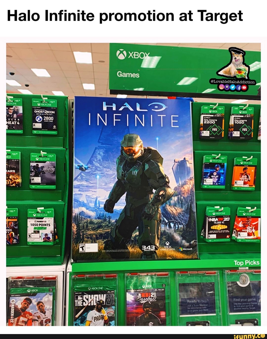 Halo Infinite promotion at Target Games - iFunny