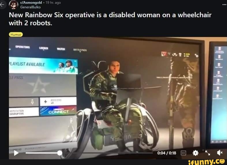 New Rainbow Six operative is a disabled woman on a wheelchair with 2 ...