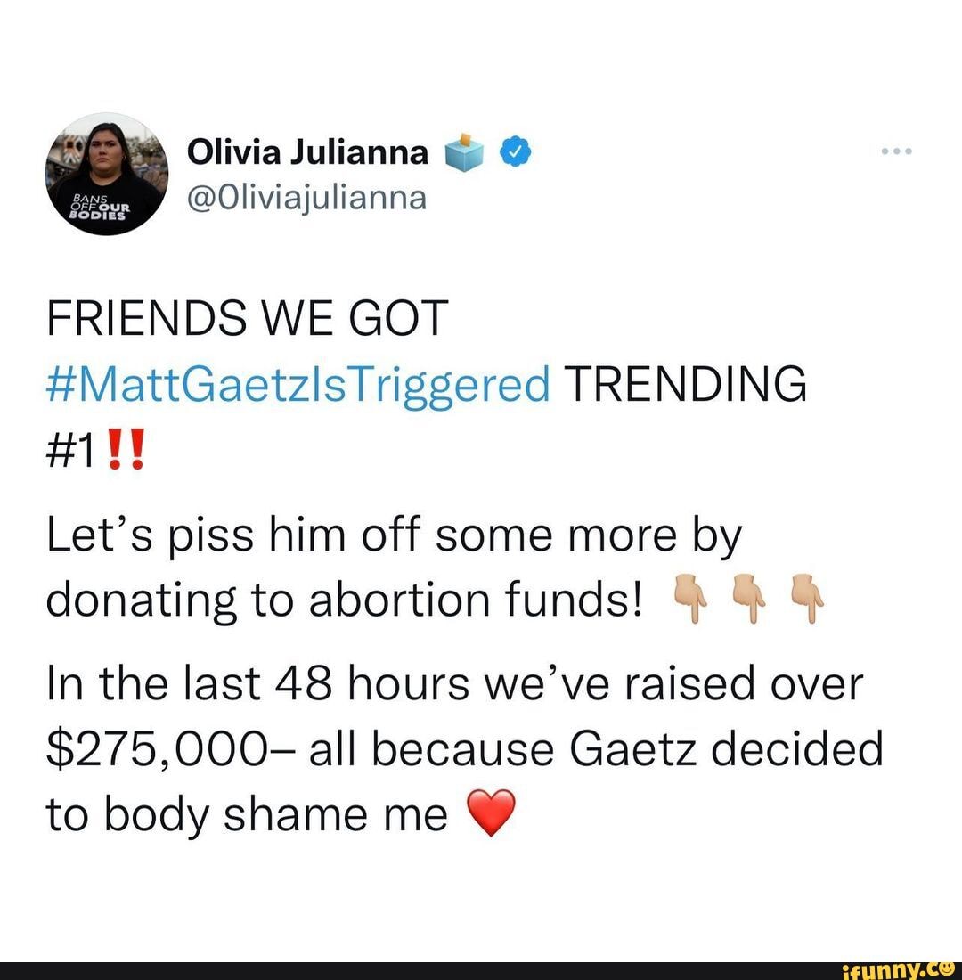 Olivia Julianna @Oliviajulianna FRIENDS WE GOT Triggered TRENDING Let's ...