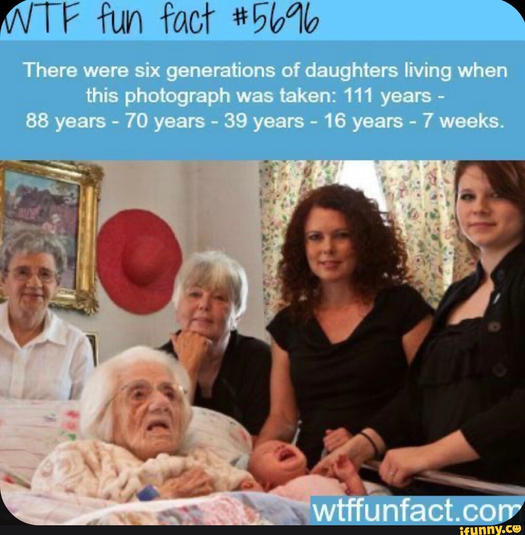 Fun fact There were six generations of daughters living when this ...