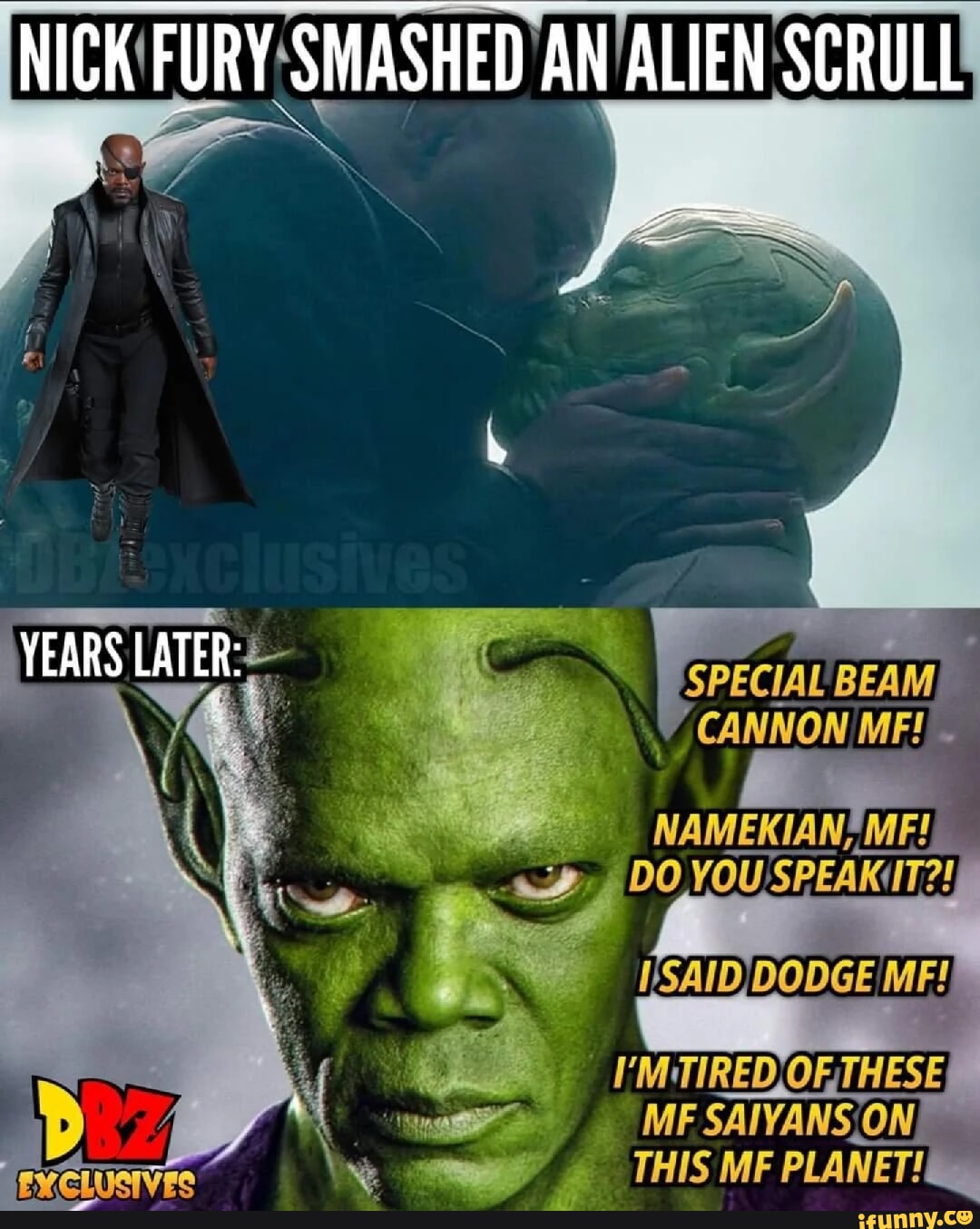 NICK FURY SMASHED AN ALIEN SCROLL YEARS LATER: CANNON DO. ME PLAN, - iFunny