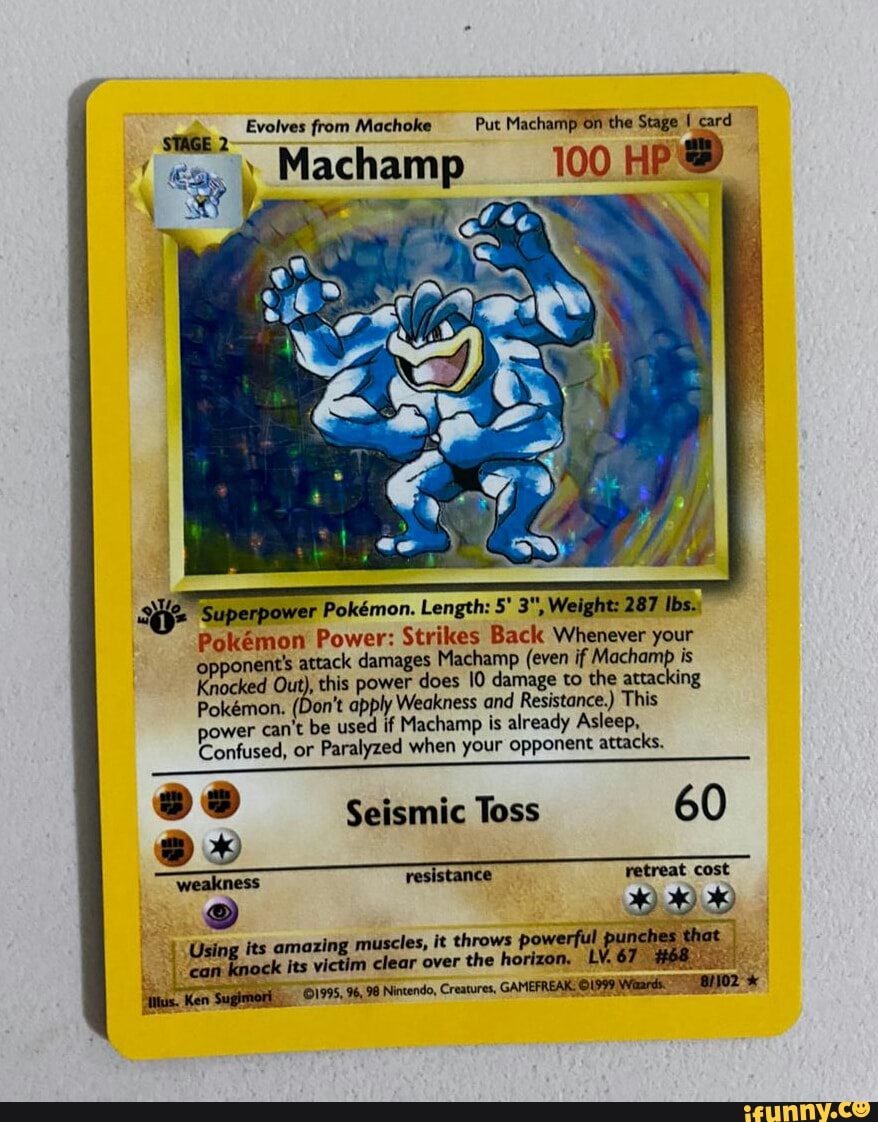 Evolves from Machoke Put Machamplon the Stage I card Machamp 100 Hp ...