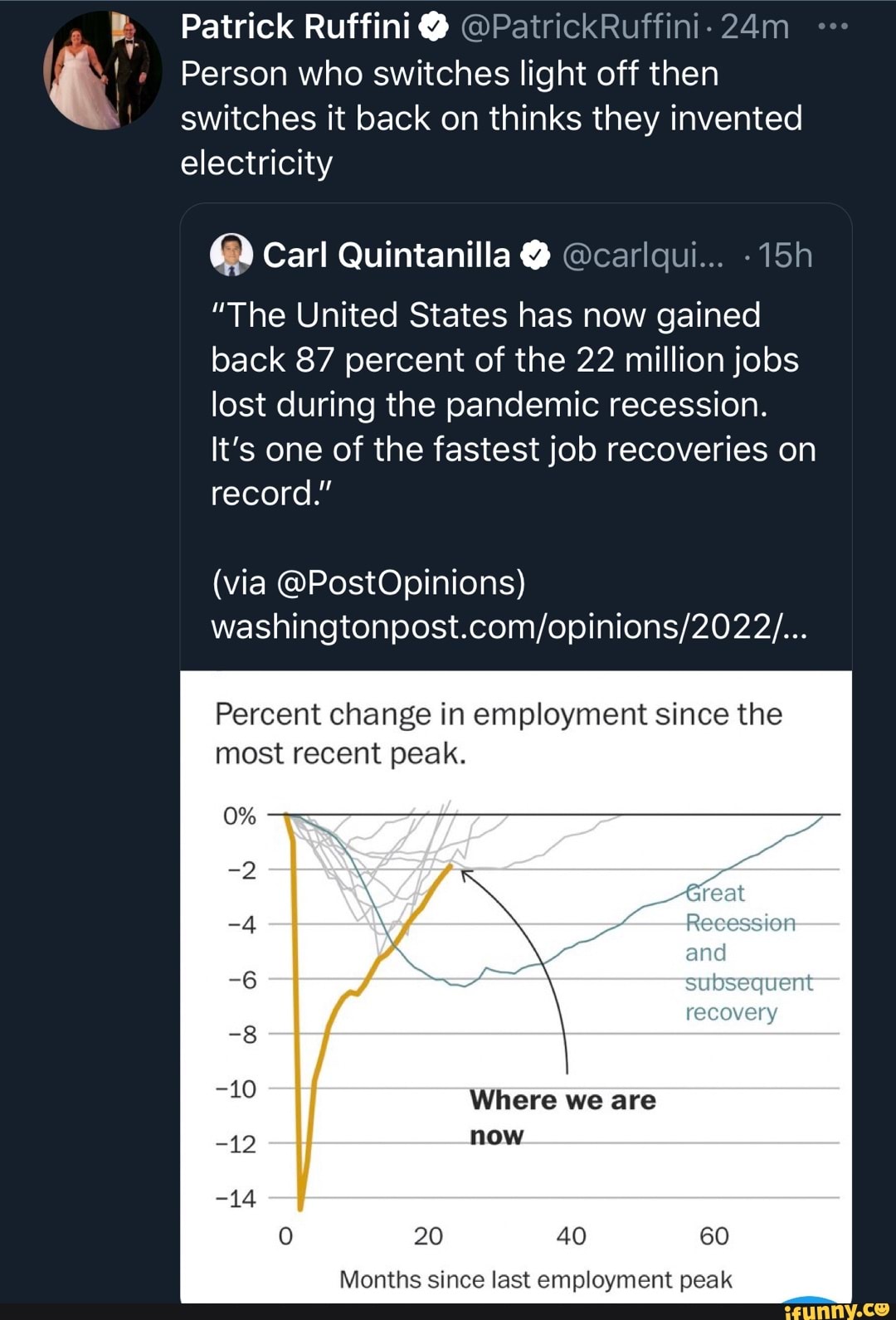 Patrick Ruffini @ @PatrickRuffini- Person who switches light off then ...
