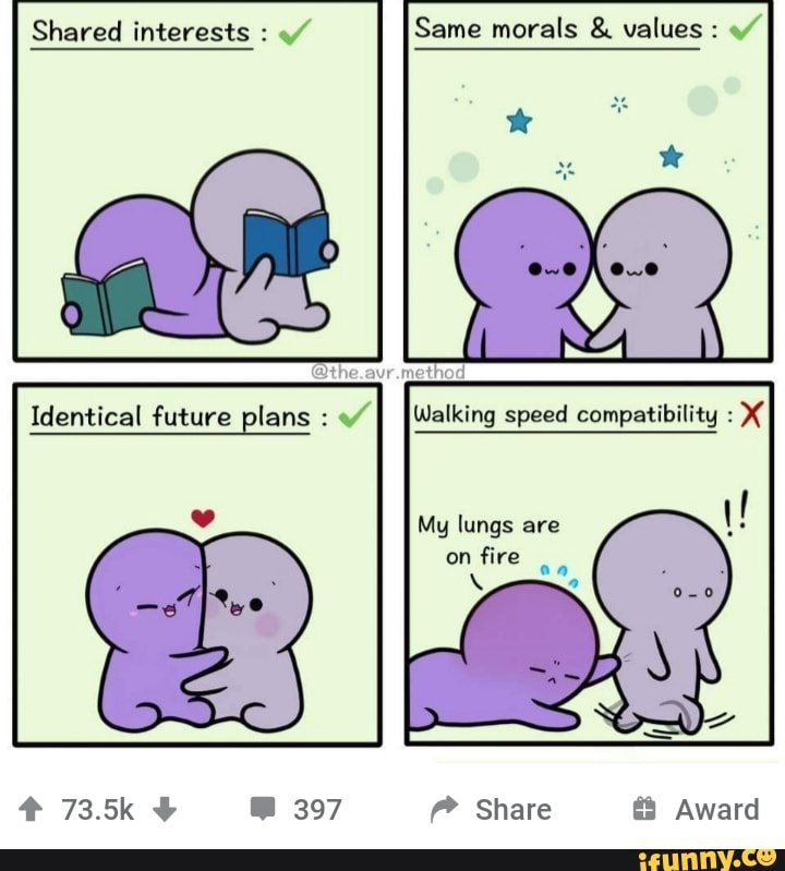 Shared interests Same morals values 4 73.5k y ™ 397 P Share Award - iFunny