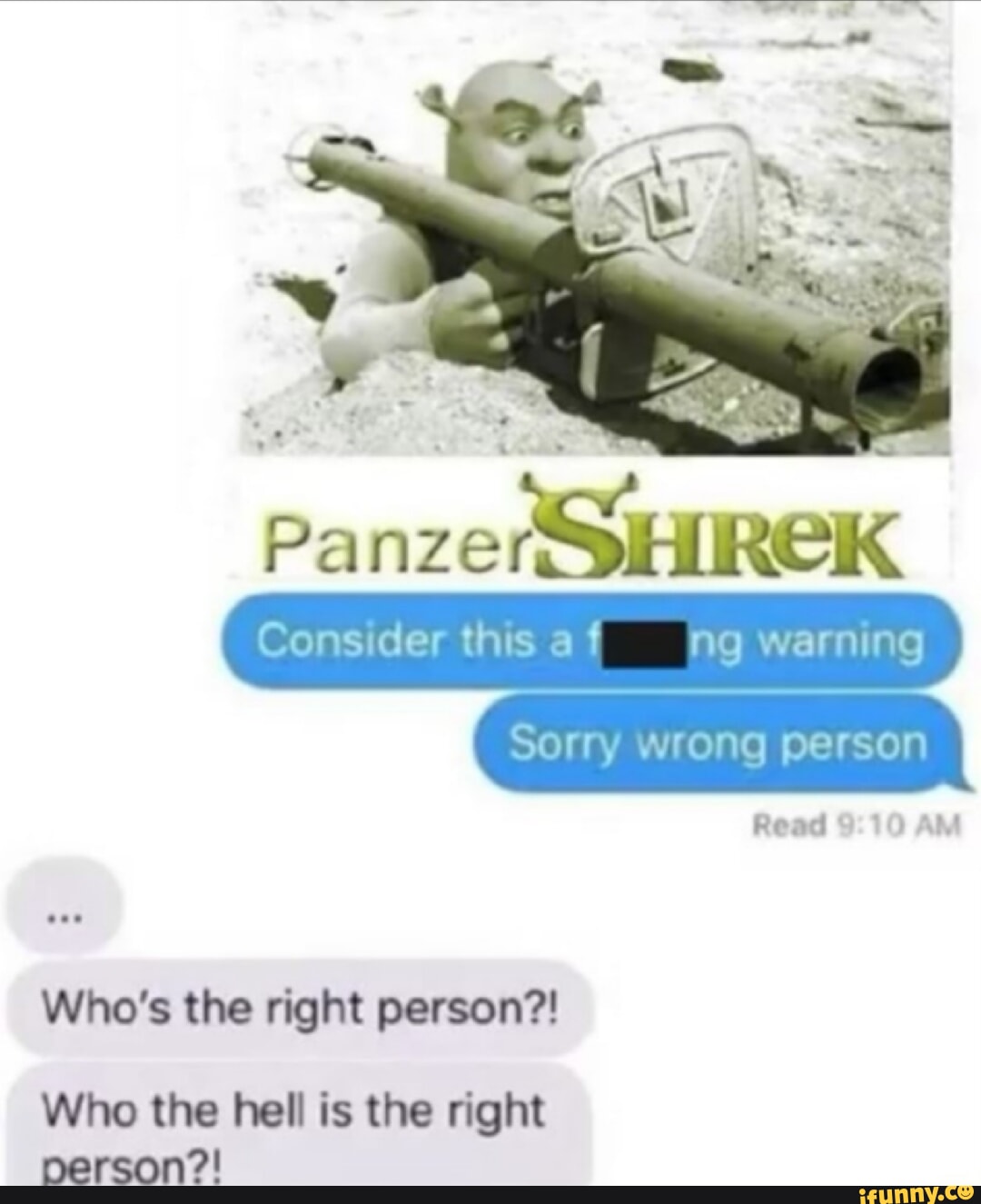 Pa nze Consider this a f ng warning Sorry wrong person Read Who's the ...