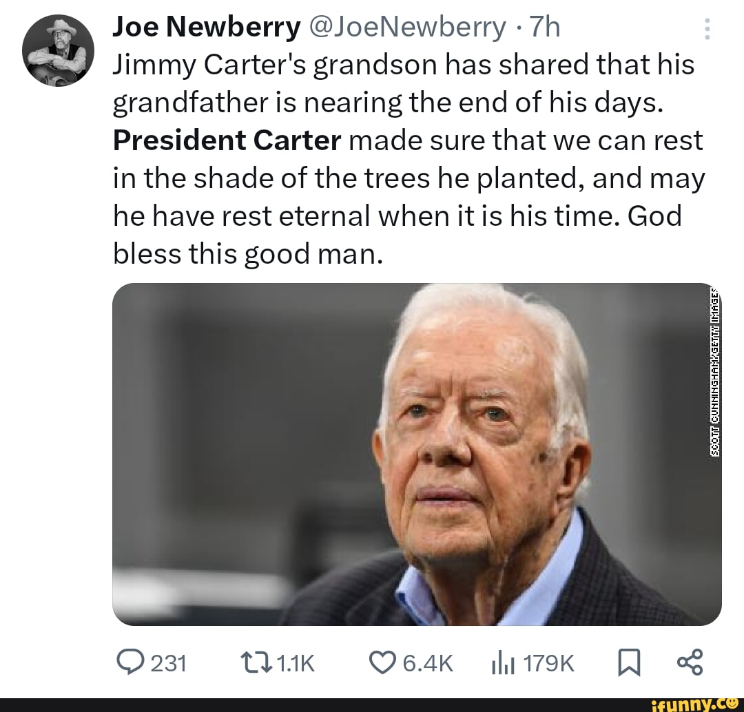 Joe Newberry @JoeNewberry & Jimmy Carter's grandson has shared that his ...