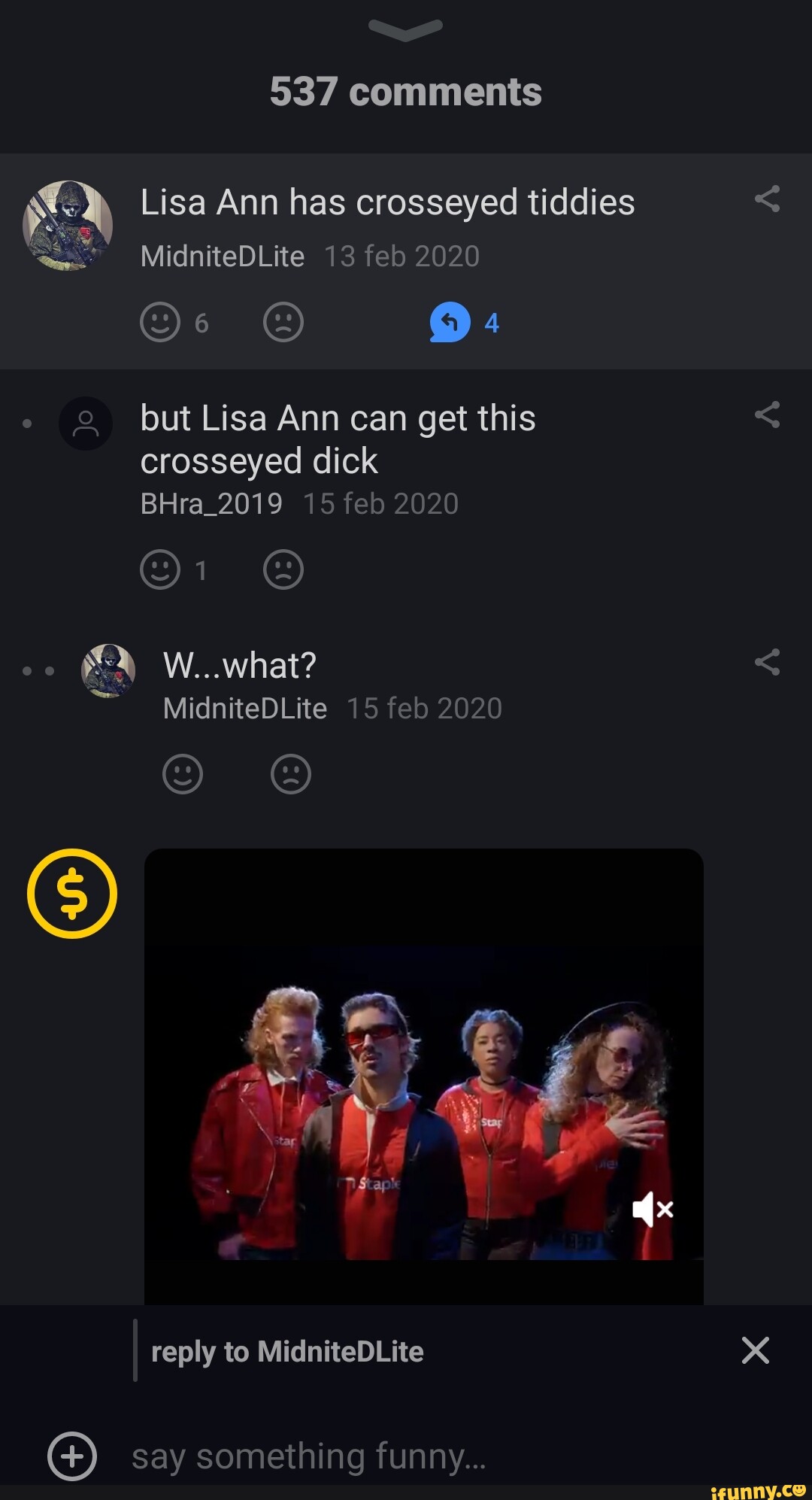 537 Comments Lisa Ann has crosseyed tiddies MidniteDLite 13 feb 2020 4 ...