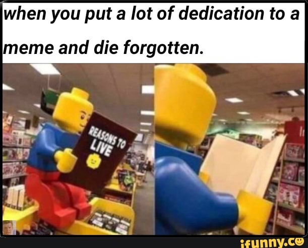 When you put a lot of dedication to a meme and die forgotten. - iFunny