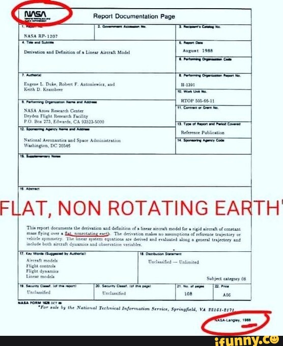 Report Documentation Page NASA RP.1207 Devvation and Defition of ...