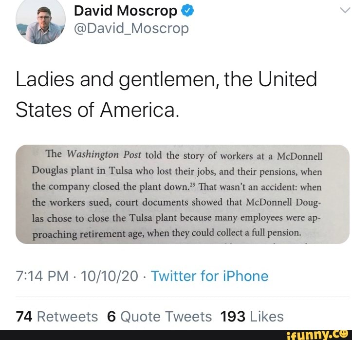 David Moscrop @David_Moscrop Ladies and gentlemen, the United States of ...
