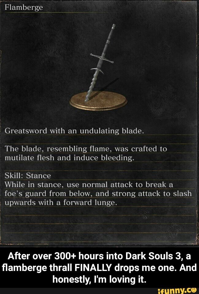 ' Greatsword with an undulating blade. The blade. resembling flame. was ...