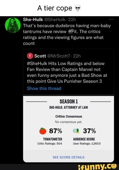 She-Hulk That's because dudebros having man baby tantrums have review ...