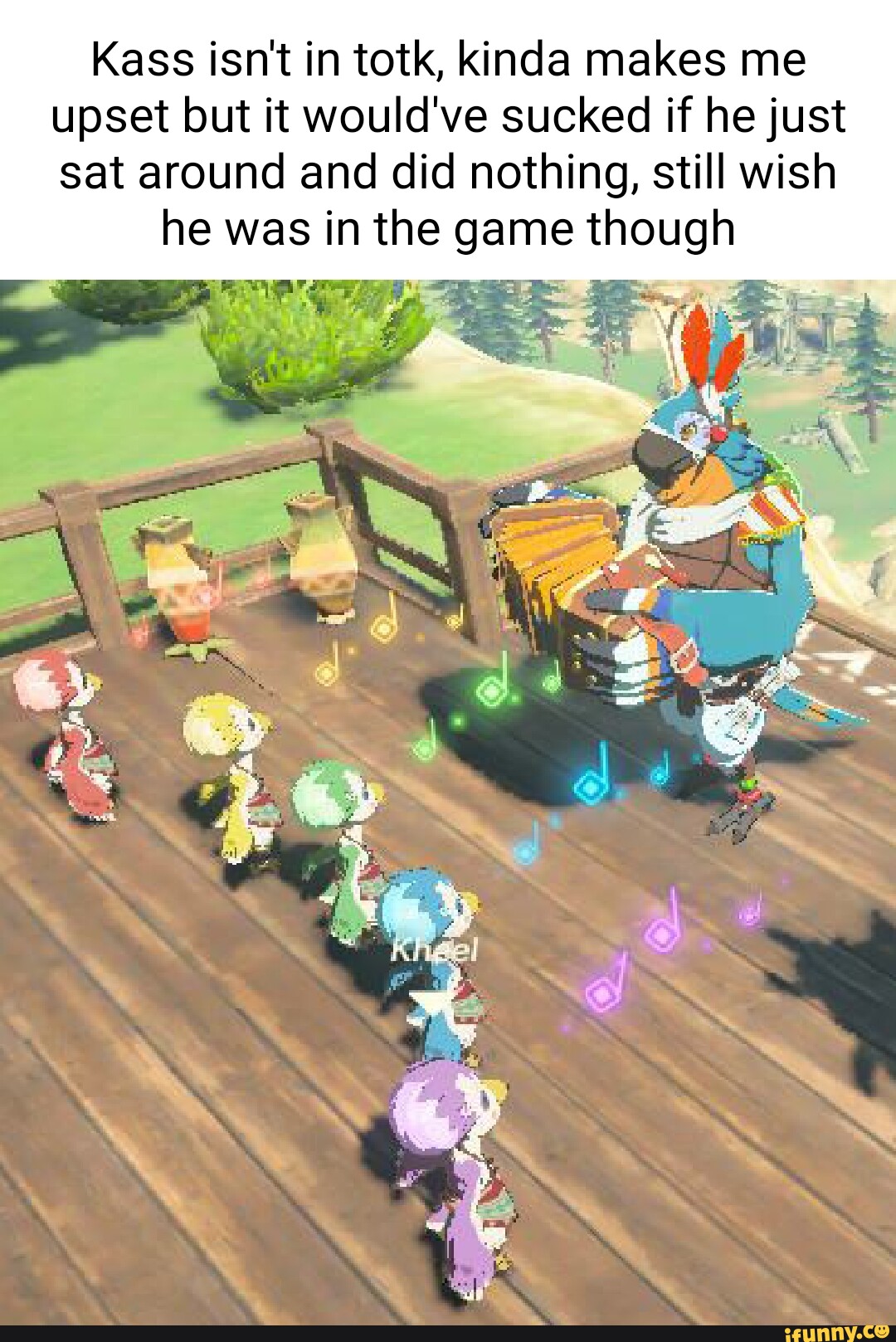 Kass isn't in totk, kinda makes me upset but it would've sucked if he ...