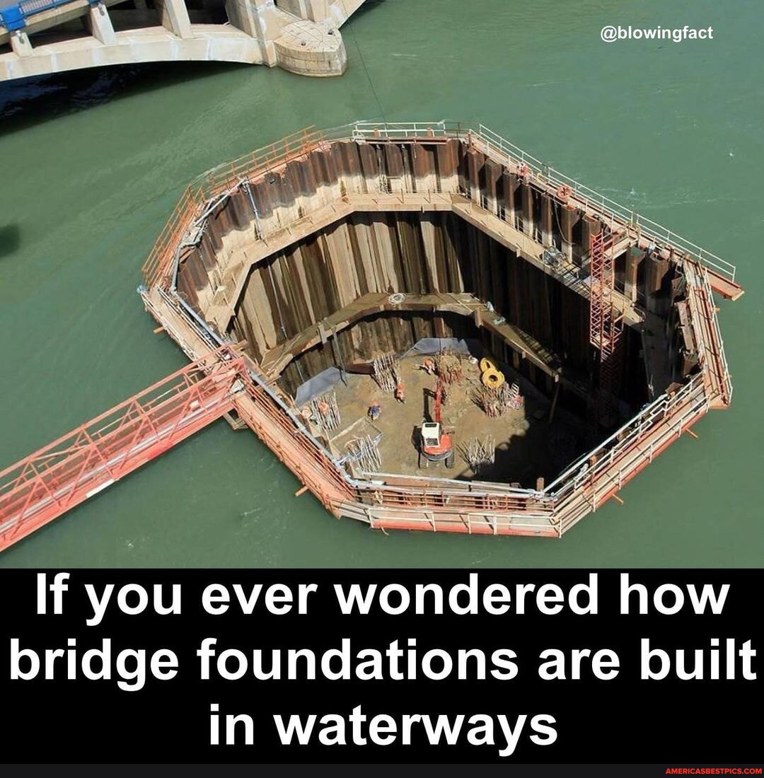 The "cofferdam technique" is used for building the foundation for a bridge. In this method, a ...
