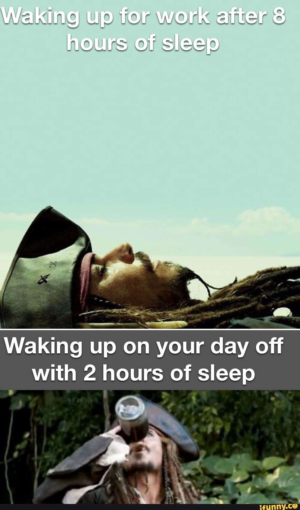 Waking up for work after 8 hours of sleep Waking up on your day off ...