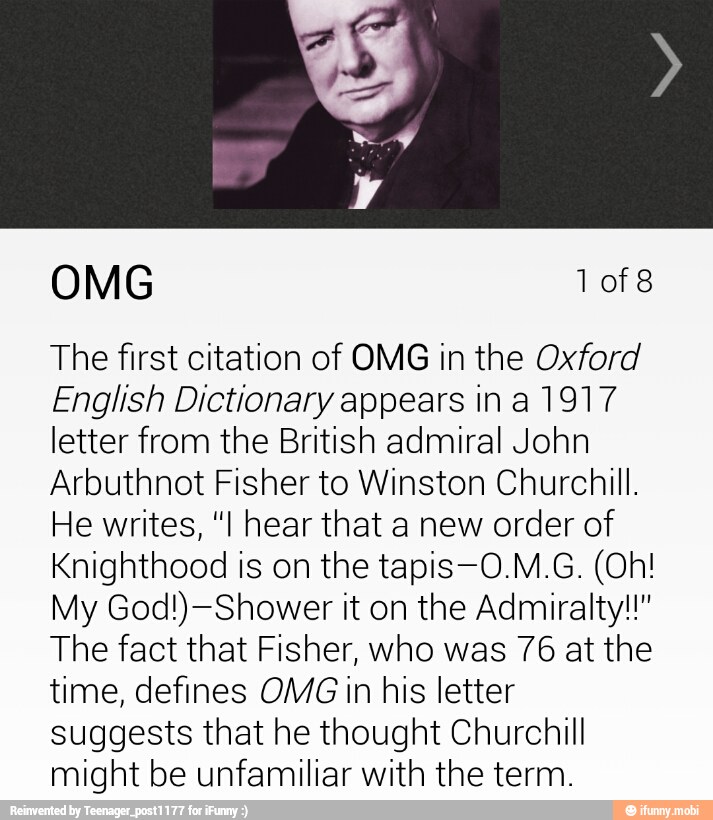 The First Use Of Omg Was In A 1917 Letter To Winston